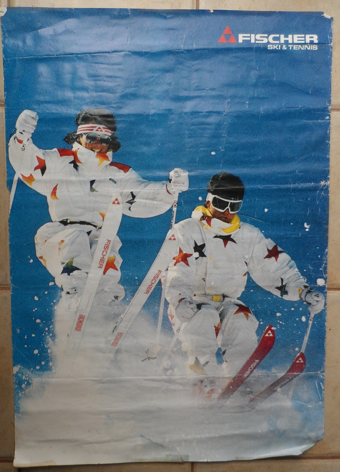 Fischer Ski & Tennis 1970's Large Vintage Poster Hung In Ski Shop 33*23 ...