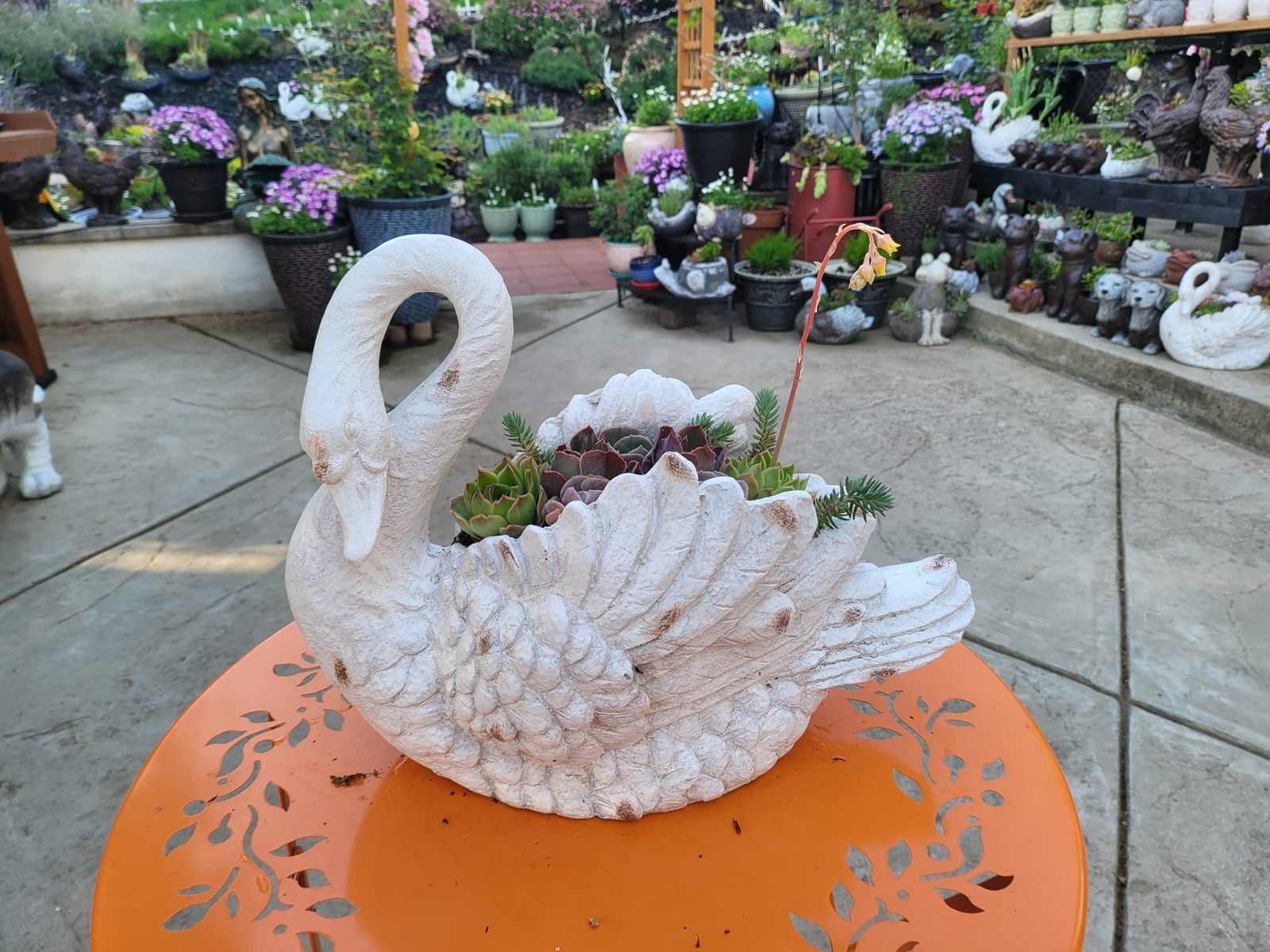 16inch White Swan Planter - Other Home & Garden