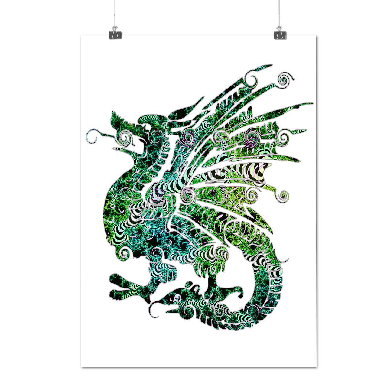 Fantasy Chinese Dragon Welsh Flag Matte Glossy Poster A0 A1 A2 A3 A4