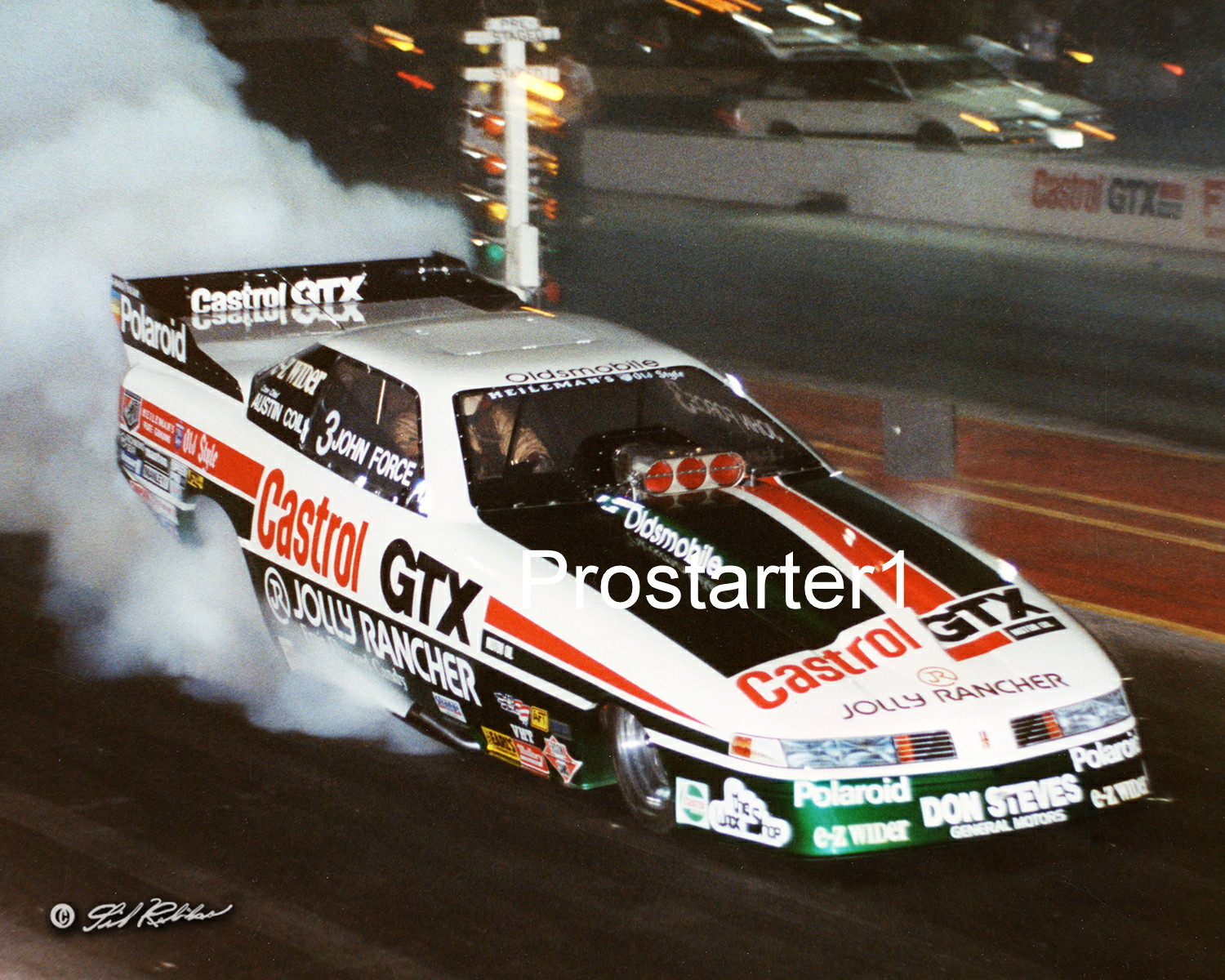 JOHN FORCE Castrol GTX/Jolly Rancher 1991 Olds Funny Car 8x10 Color ...