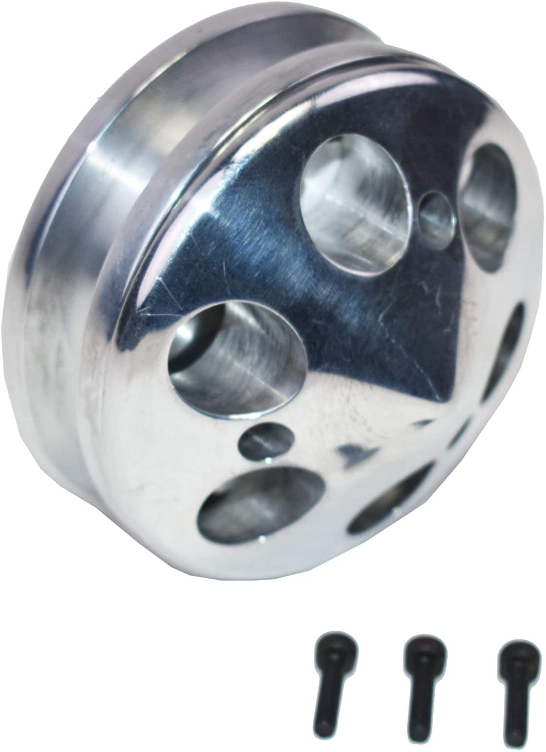 GM SBC SINGLE-GROOVE ALUMINUM ALTERNATOR PULLEY WITH NOSE CONE COVER ...