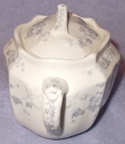 Antique Colonial Pottery Stoke England Blue Floral Sugar Bowl and Lid ...