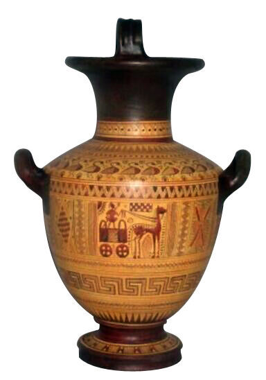 Ancient Greek Geometric Hydria Vase Museum Replica Reproduction - Art