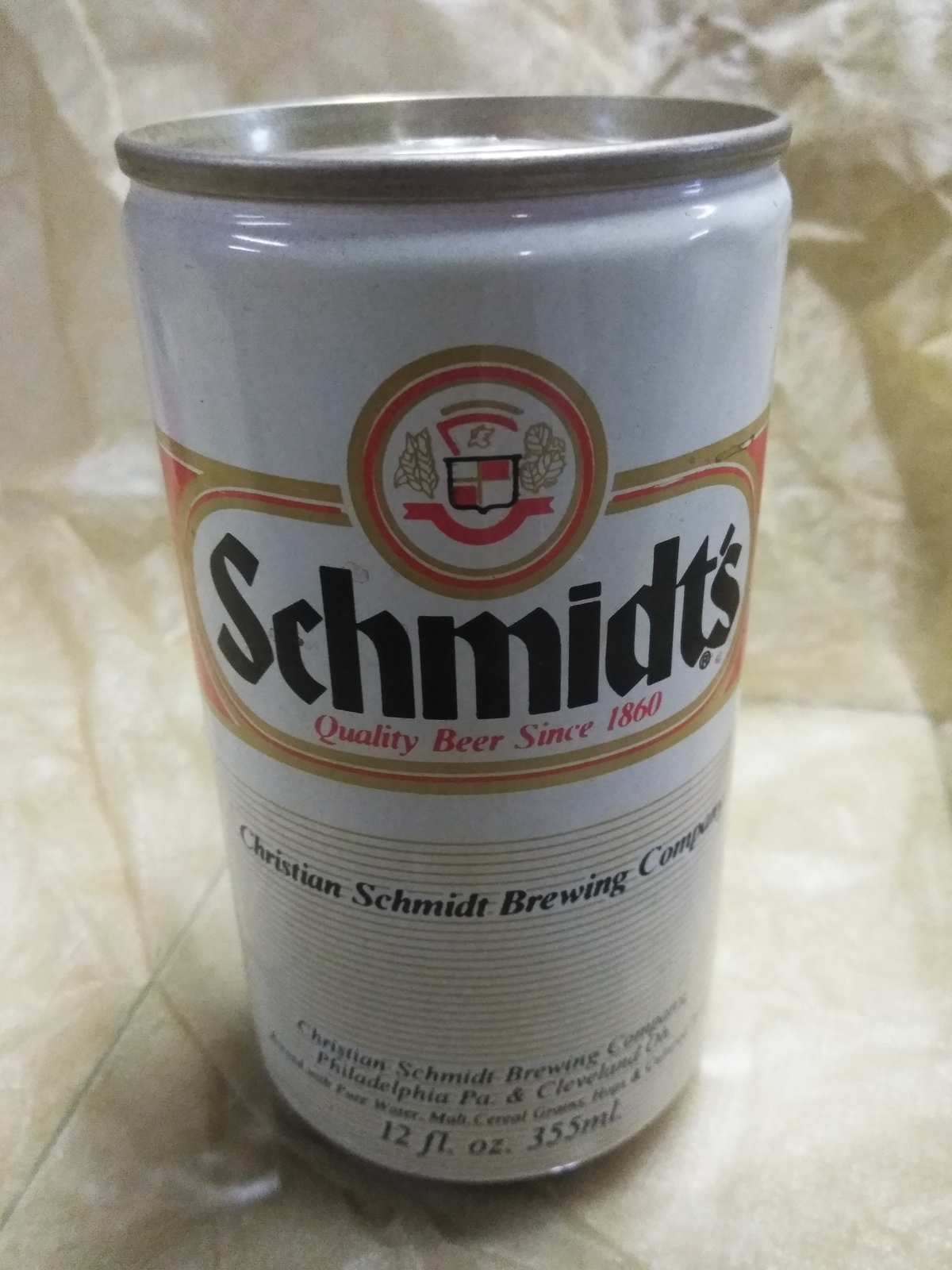 Schmidt's Beer Can 12 fl. oz. by Christian Schmidt Brewing Co. Bottom ...