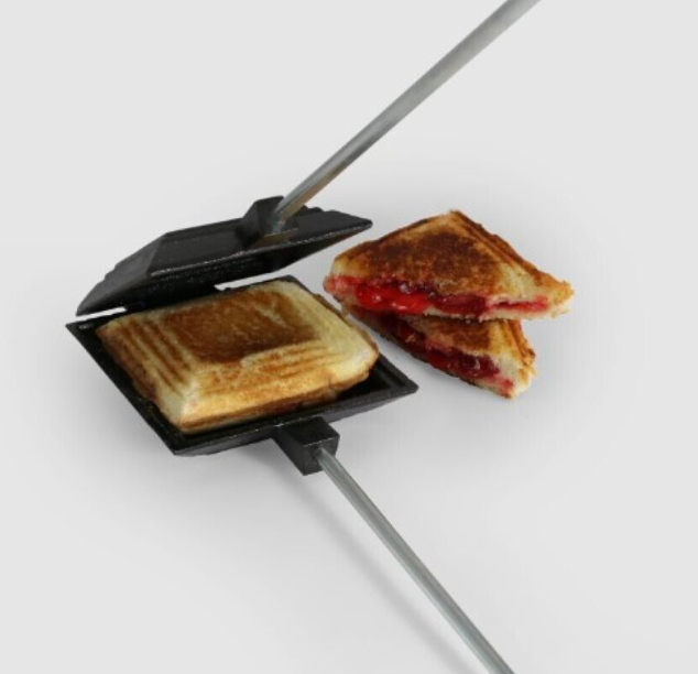 3 Pack 27" DOUBLE Cast Iron Square Pudgy Pie Maker Campfire Sandwich ...