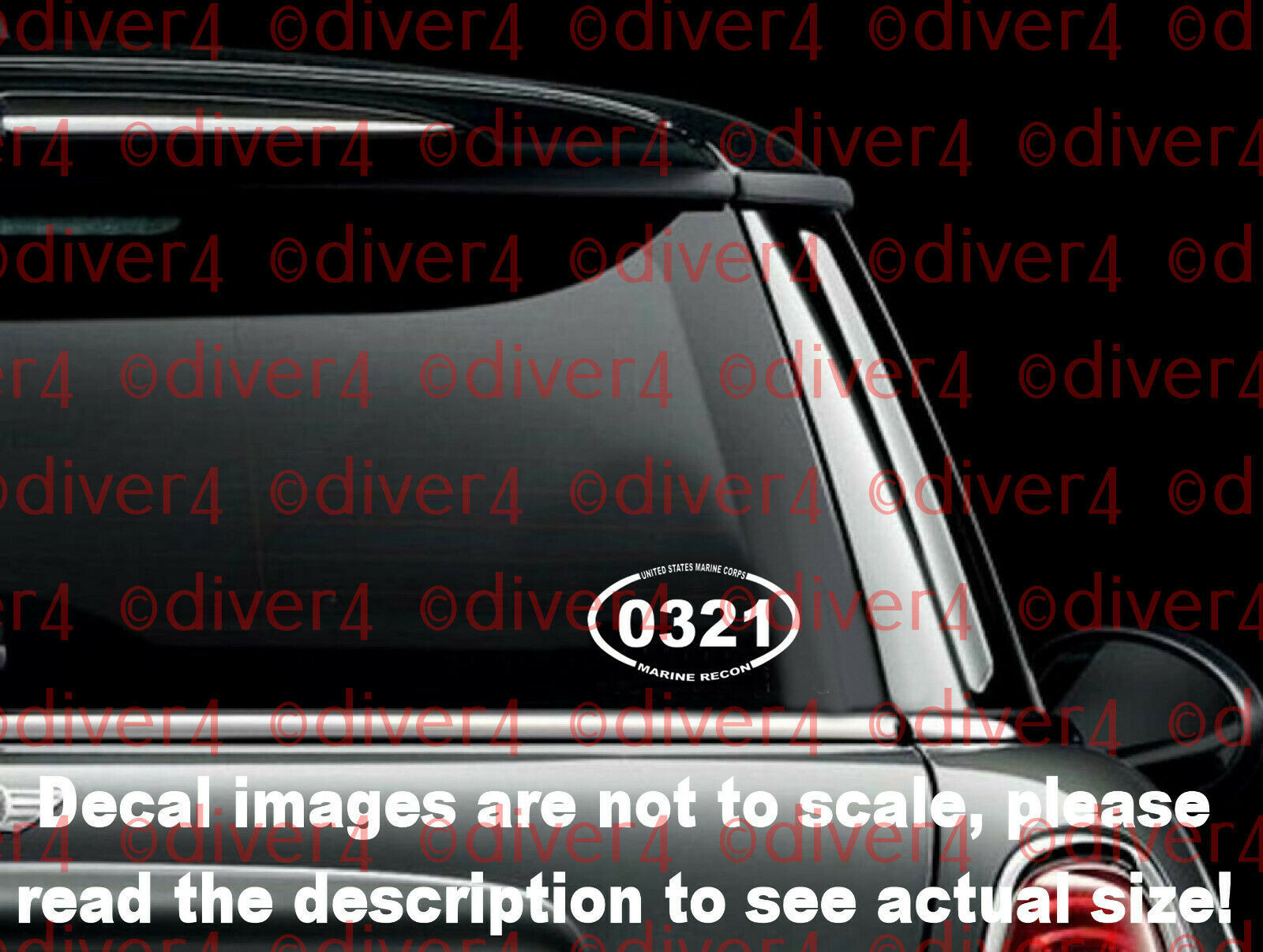 USMC 0321 Marine Recon MOS Decal Bumper Sticker Made in the USA Marine ...