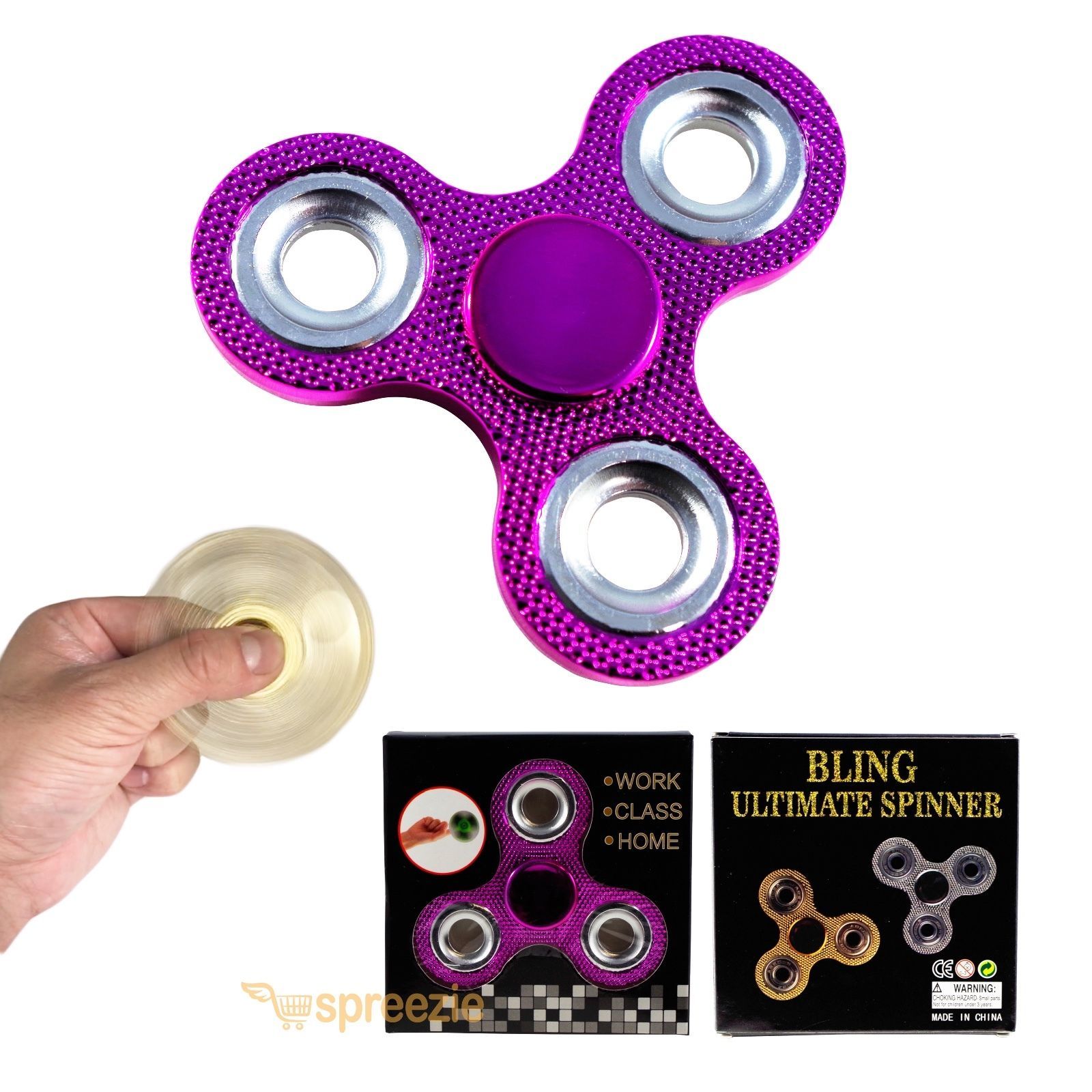 Pink Fidget Spinner Hand Toy BLING Stress and 50 similar items