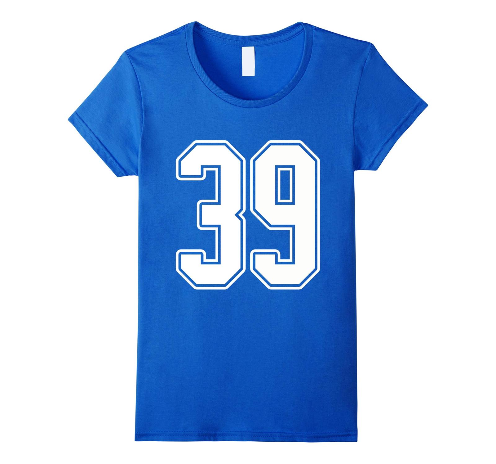 New Tee - #39 White Outline Number 39 Sports Fan Jersey Style T-Tee ...