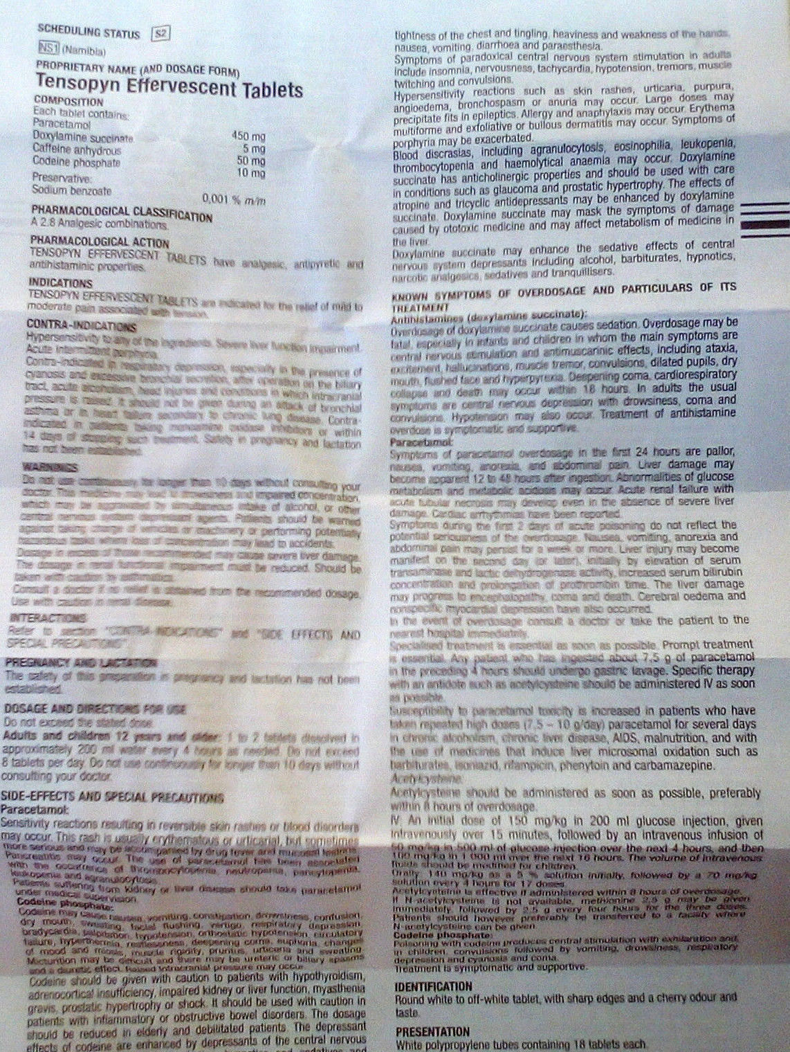 Tensopyn For Tension Pain Relief, 18 Effervescent Tables - Pain & Fever ...