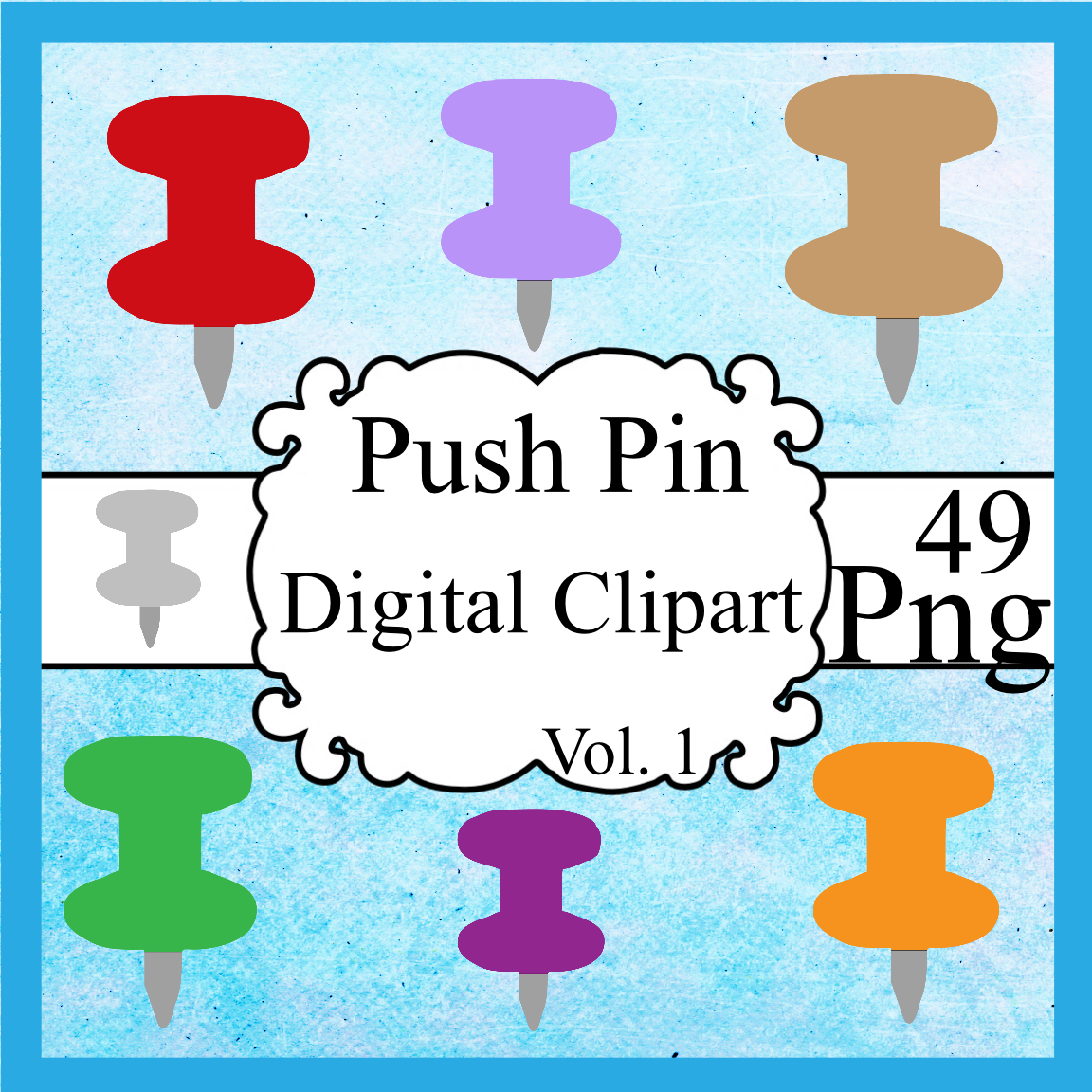 Push Pin Digital Clipart Vol. 1 - Digital Scrapbooking