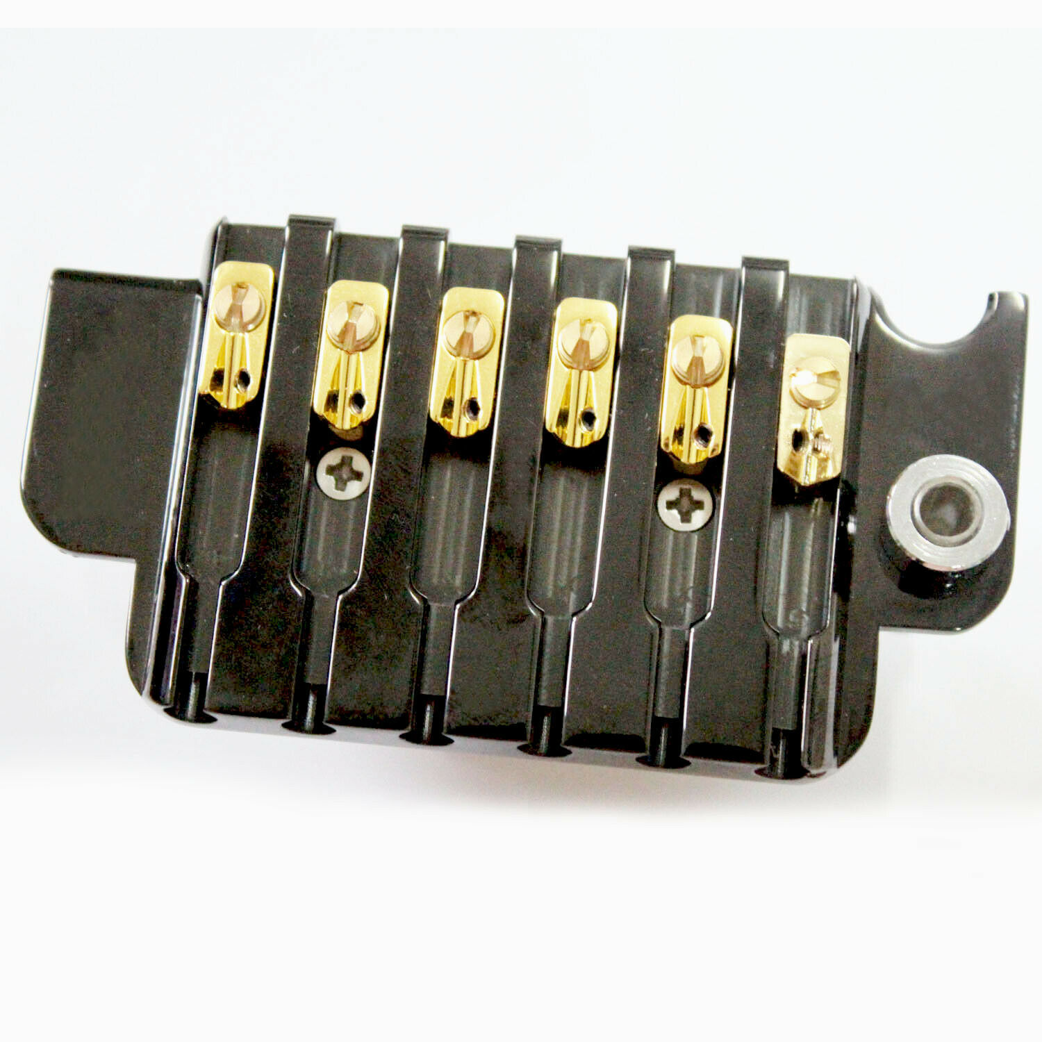 Double Locking Tremolo Bridge in black with brass block and brass with ...
