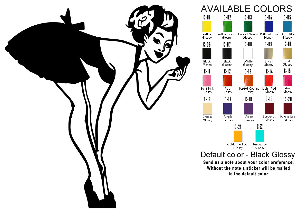 Pin Up Girls Decal Sticker Car Window Wall Laptop Glamour Models ...