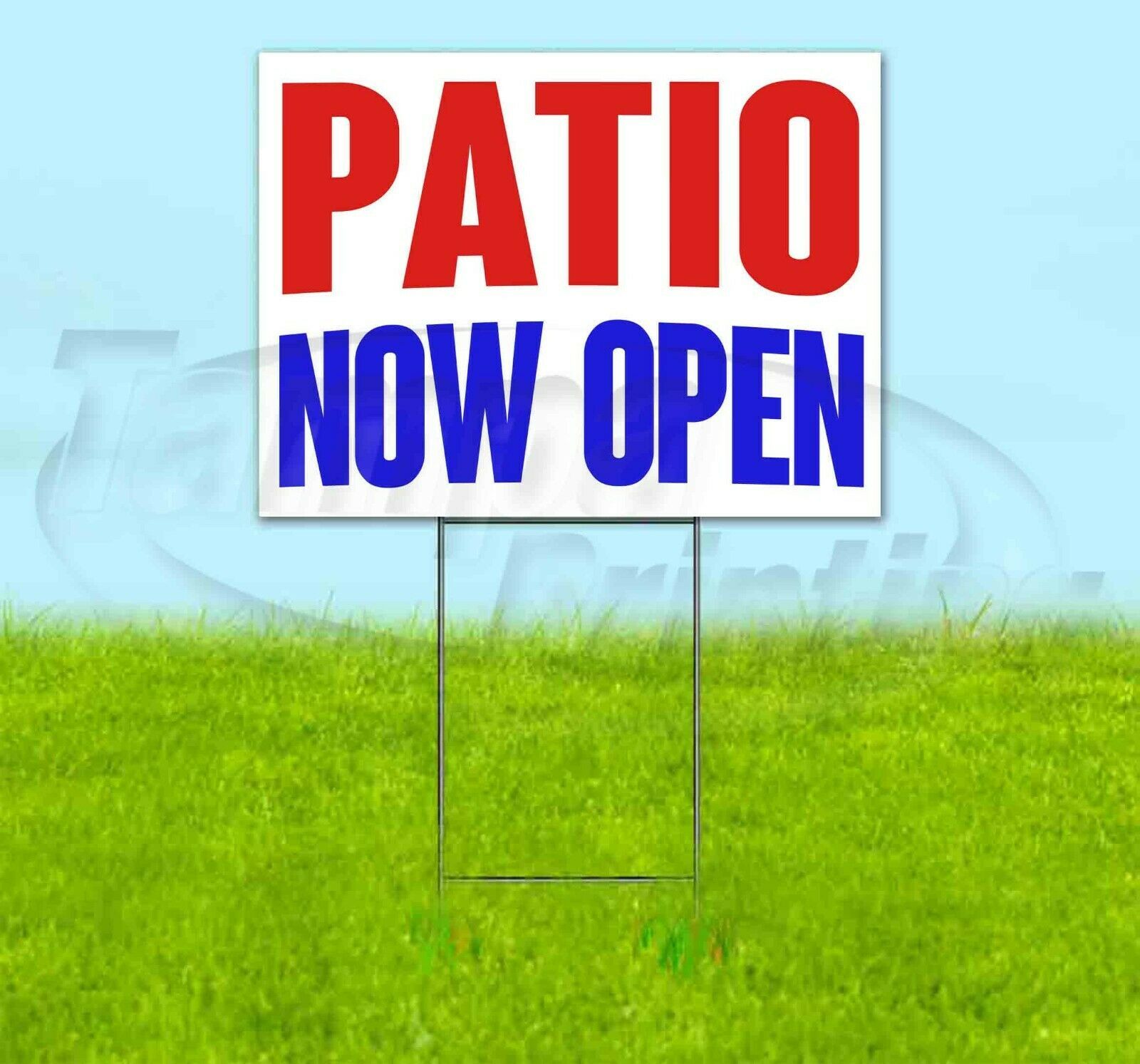 PATIO NOW OPEN Yard Sign Corrugated Plastic Bandit Lawn Decoration USA ...