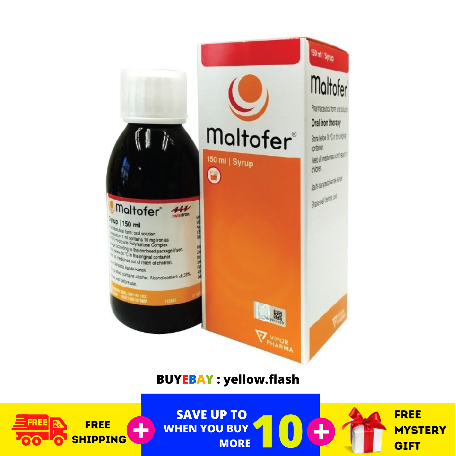MALTOFER Syrup 150ml For Iron Deficiency FREE SHIPPING - Vitamins ...