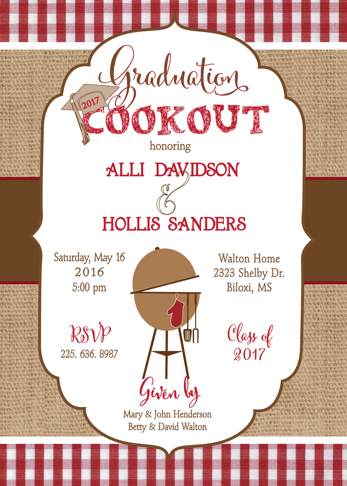 Graduation Party Cookout BBQ Invitation/printable/Digital File/DIY ...