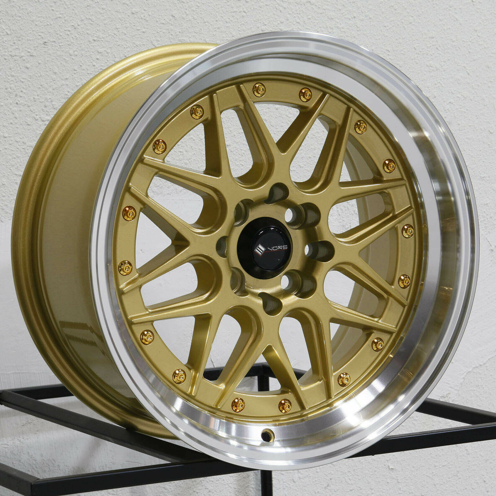 16x8 Vors VR7 4x100/4x114.3 20 Gold Wheels Rims Set(4) 73.1 - Wheels