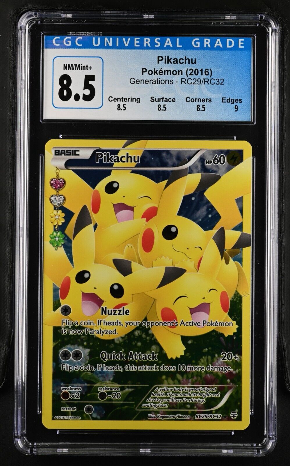 CGC 8.5 Pikachu RC29 Full Art 2016 9 Pokemon Generations Radiant Collection PSA - CCG Individual ...