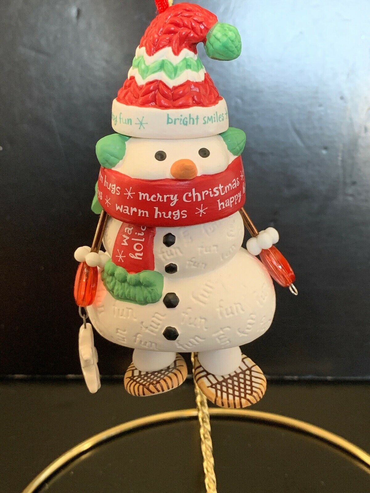 HALLMARK KEEPSAKE ORNAMENT SNOWSHOE SNOWMAN Ceramic 2011 - 2005-Now