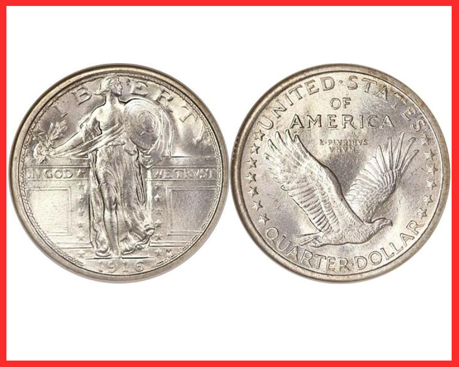Rare Antique United States 1916 Silver Color Standing Liberty Coin ...