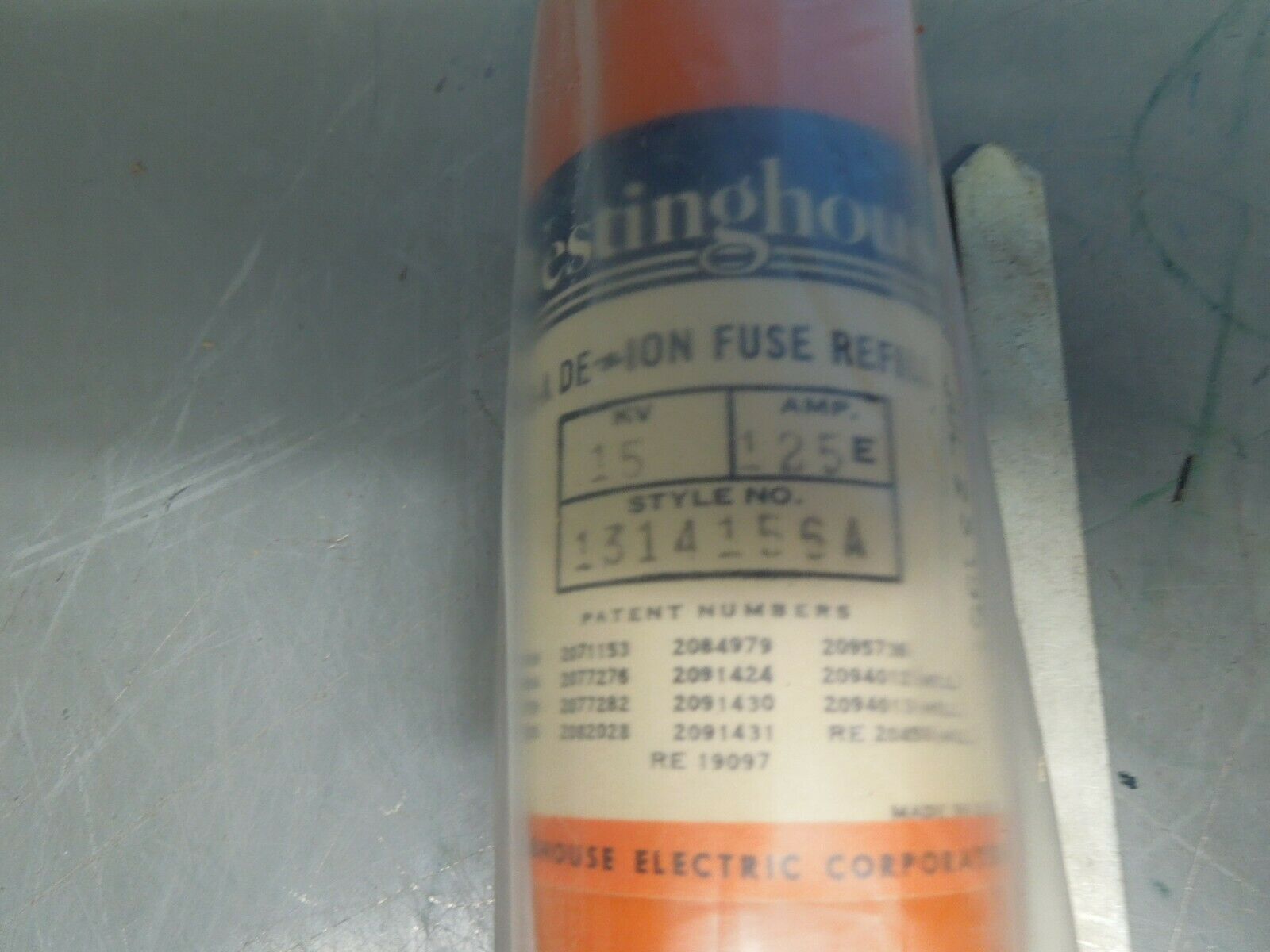 Westinghouse 1314156A 125E 15KV AB DE-Ion (BA) Boric Acid Fuse Refill ...