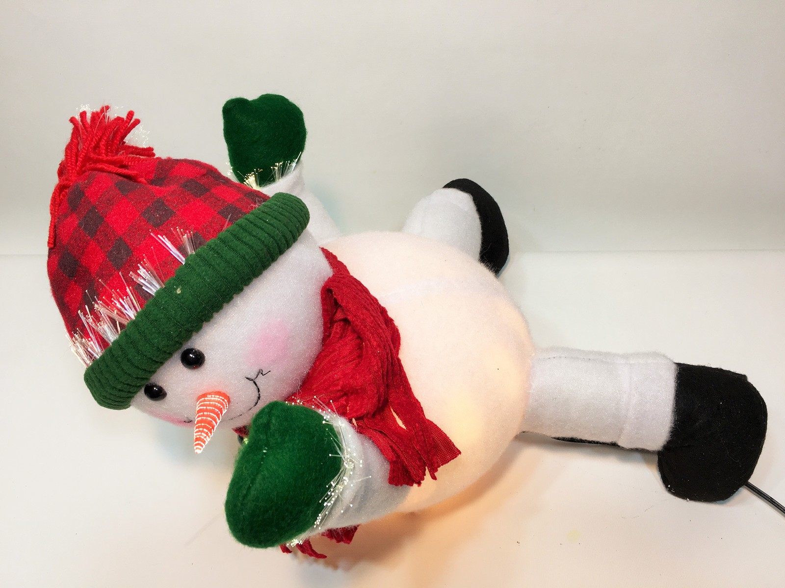 RARE Leco Fiber Optic Snowman Belly Sledding Fun Rainbow Color Changing ...