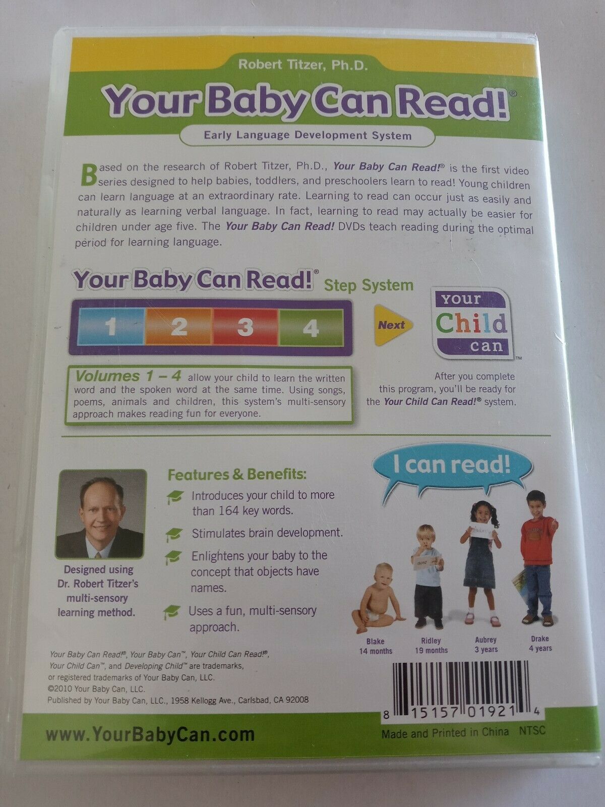 YOUR BABY CAN READ (DVD) ROBERT TITZER Early Language Development ...