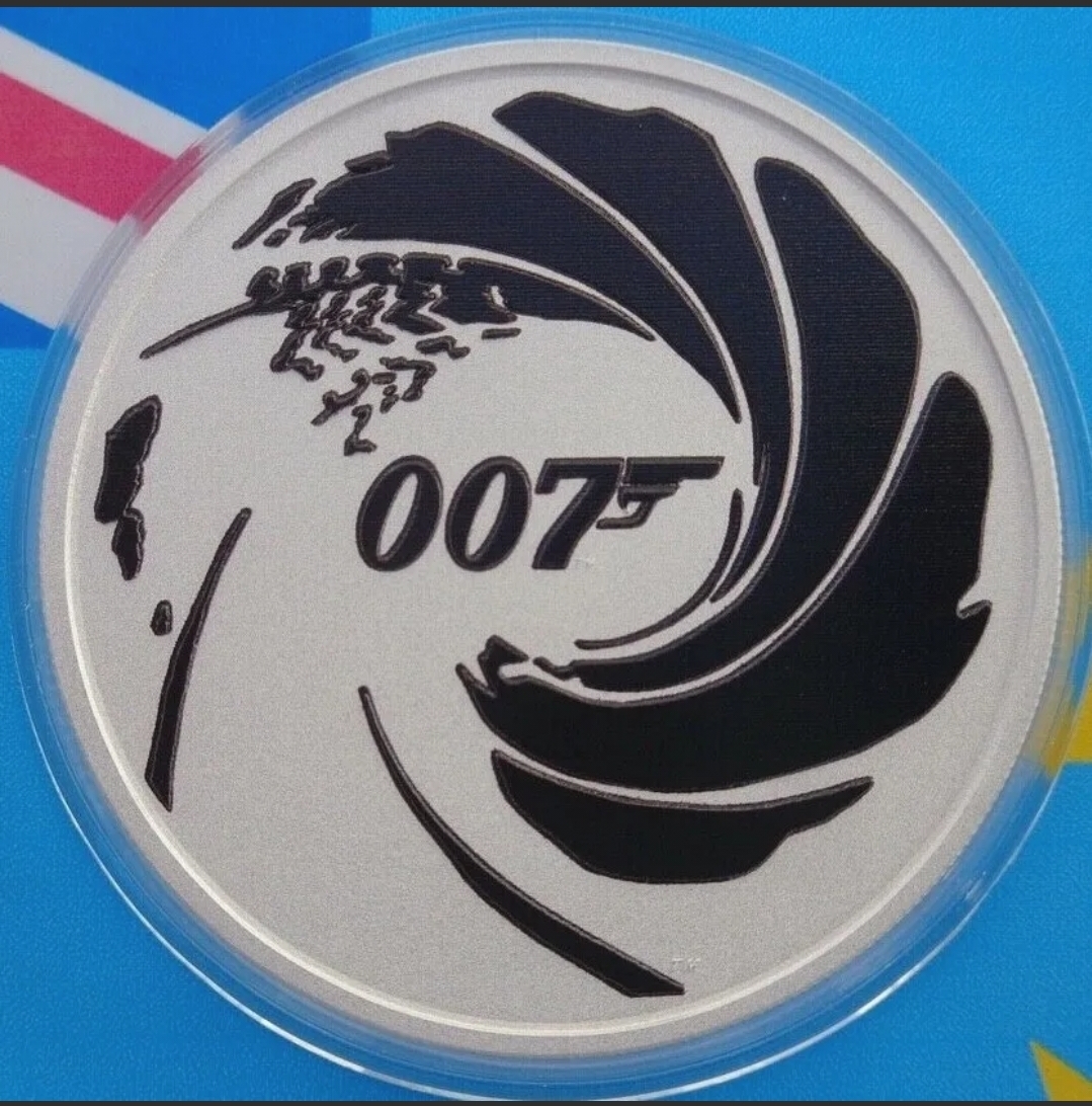 2022 1 oz Colorized Tuvalu James Bond Series 007 Silver Coin BU ...