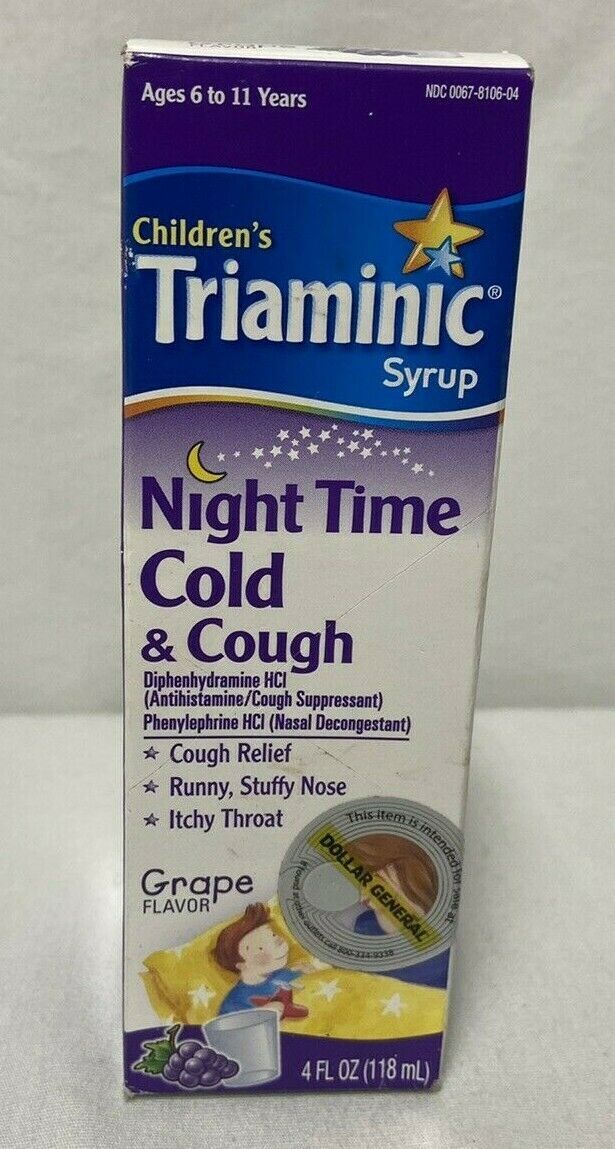 Children Triaminic Nighttime Cough And Cold Grape Syrup 4 oz - Cough ...