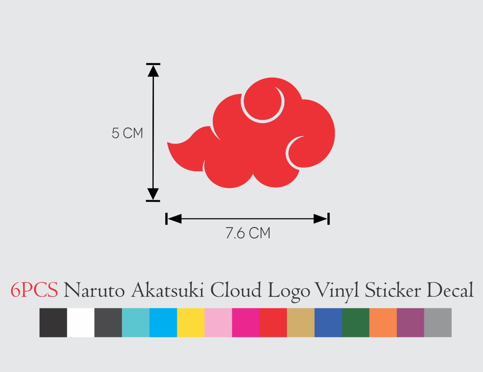 6 PCS Naruto Akatsuki Cloud logo Vinyl Decal Premium Sticker 3 Inch Set ...