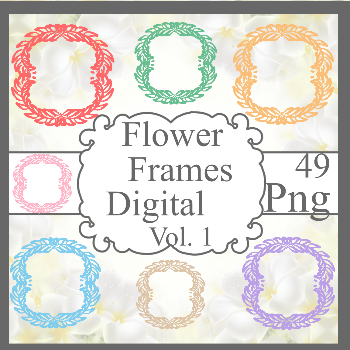 Flower Frames Digital Clipart Vol. 1 - Scrapbooking