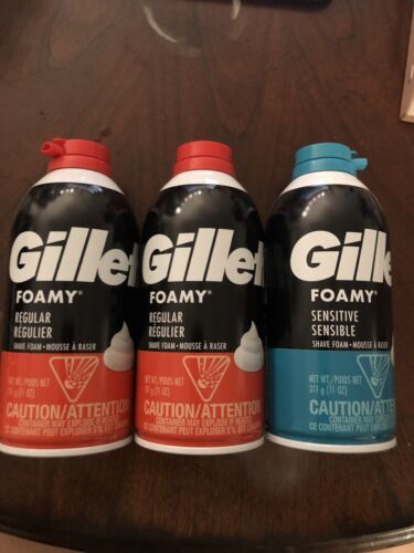Mix lot of Gillette Foamy Shave Foam Original 11 oz/ sensitve skin ...