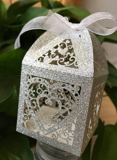 100pcs glitter heart laser cut Wedding Gift Boxes,laser cut Wedding ...