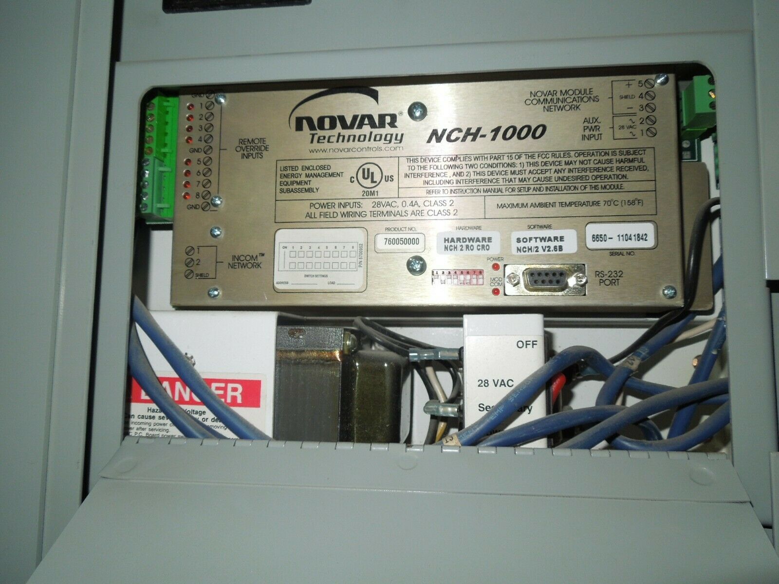 Eaton PRL3a Panelboard 200A 3P 480Y/277V Main Brekaer w/ Novar NCH-1000 ...