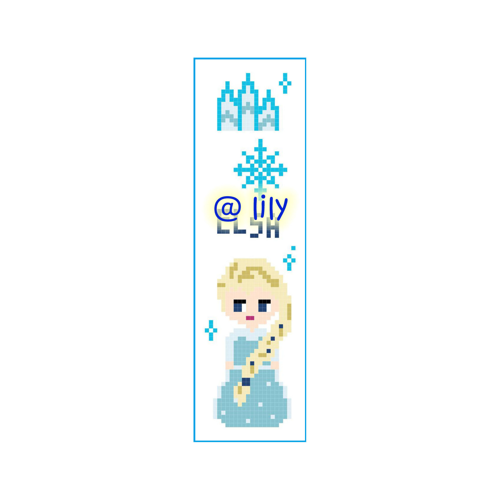 FROZEN Elsa BookMark Counted Cross Stitch Pattern Chart PDF with ...