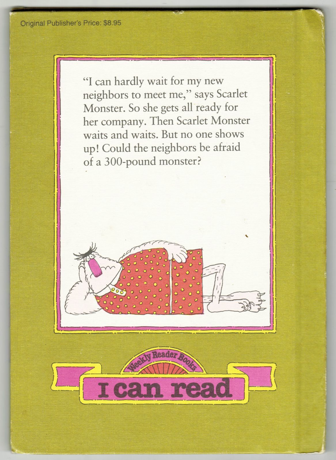 1979 I Can Read Weekly Reader Scarlet Monster Lives Here Sharmat HC ...