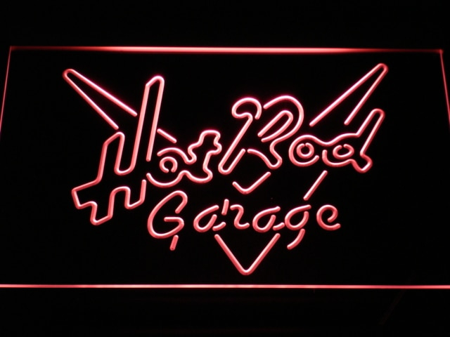 Hot Rod Garage Illuminated Led Neon Sign Hang Wall Home Decor, Room ...