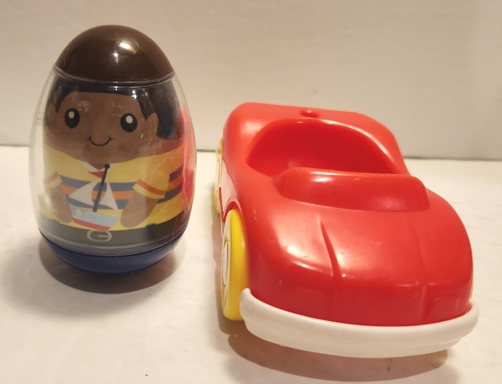 Vintage Hasbro WEEBLES Weeble Wobble Boy and His Car - Playskool