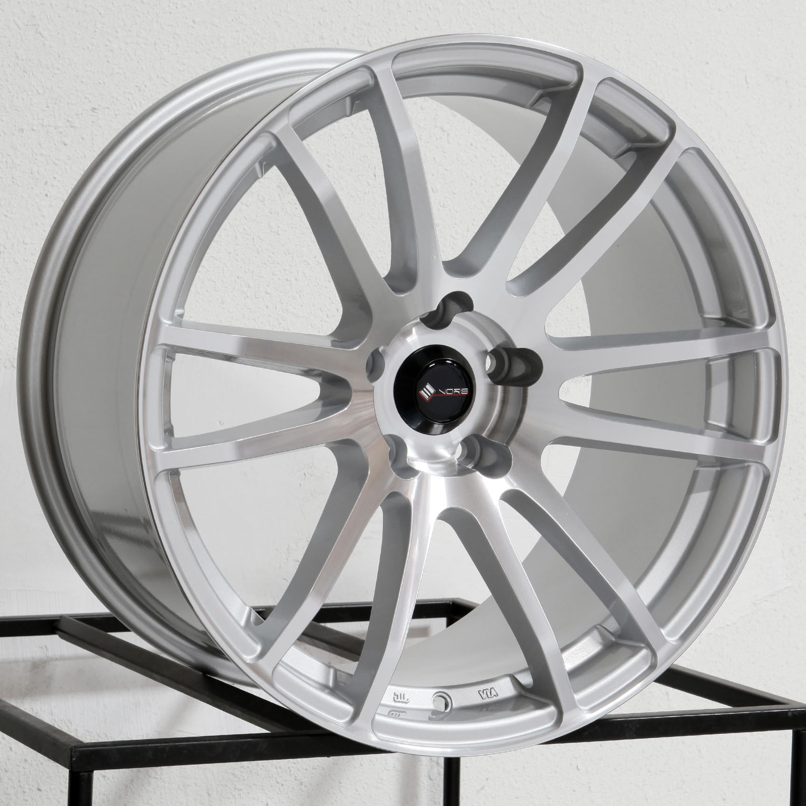18x10.5 Vors TR10 5x120 22 Silver Machined Wheels Rims Set(4) 73.1 - Wheels
