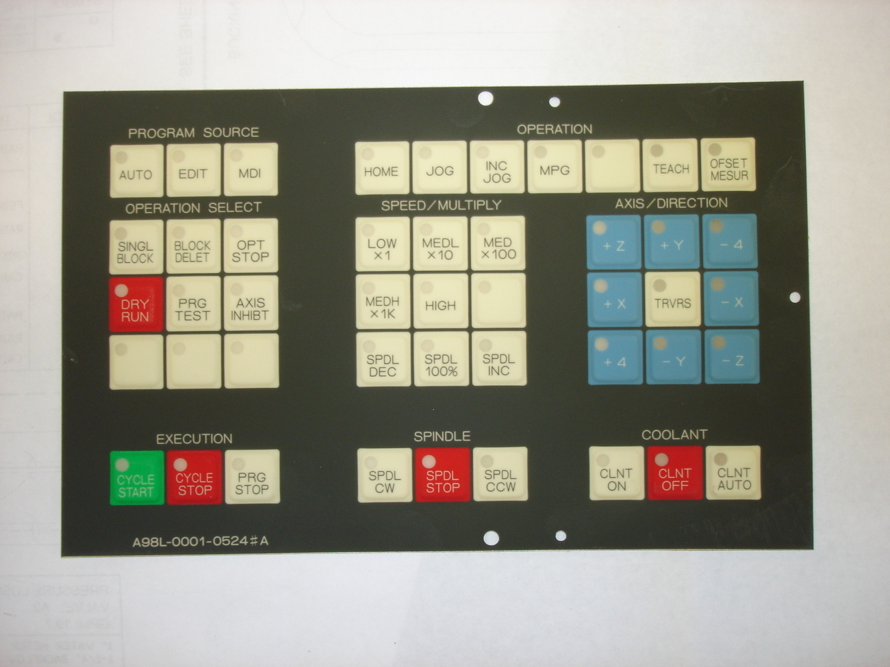 Fanuc Membrane Key Sheet A98L-0001-0524#A - Other