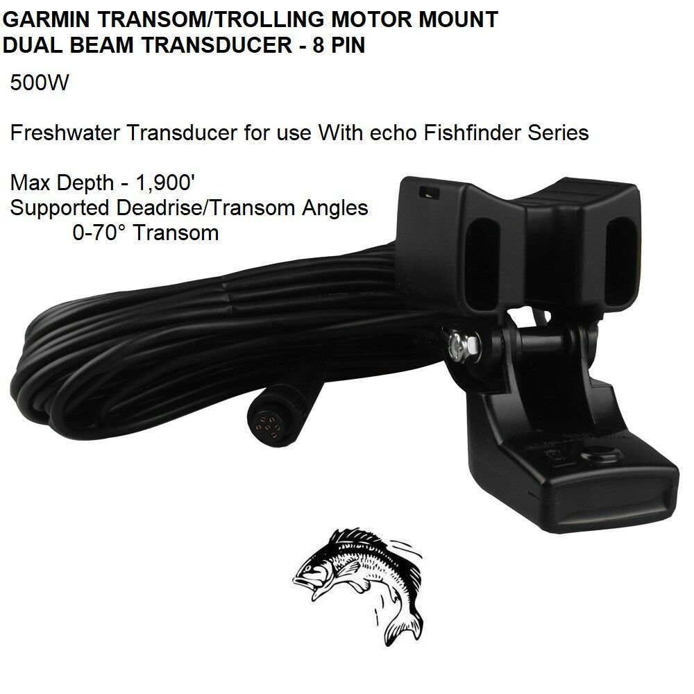 GARMIN TRANSOM/TROLLING MOTOR MOUNT DUAL BEAM TRANSDUCER 8 PIN Max ...