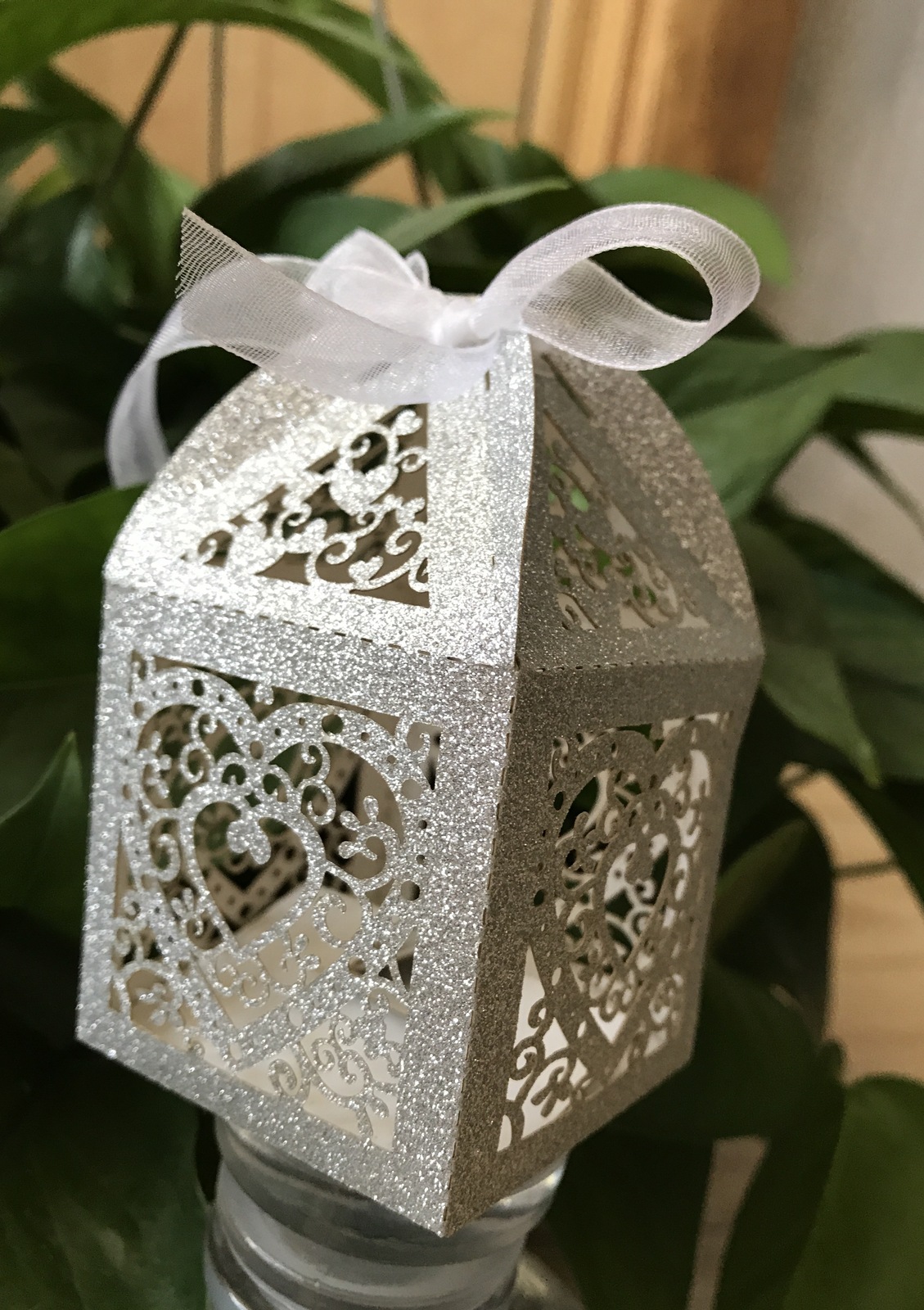 100pcs Party Favor Box,Glitter Paper Laser Cut Heart Gift Box,Wedding ...