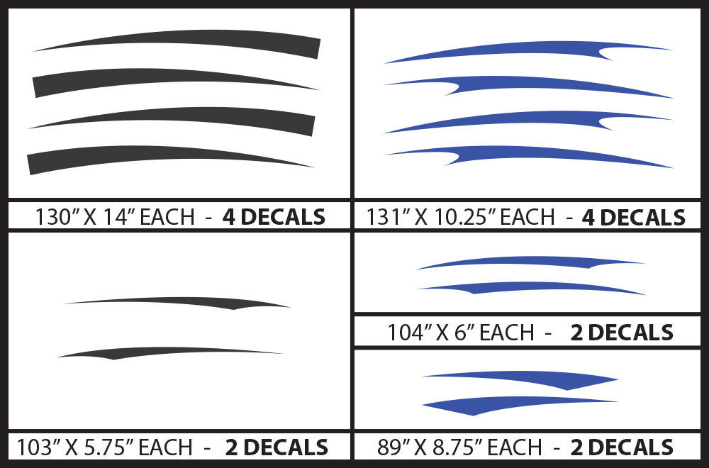 Vinyl Graphics Decal Wrap Kit Large Stripes for Motorhome RV Trailer ...
