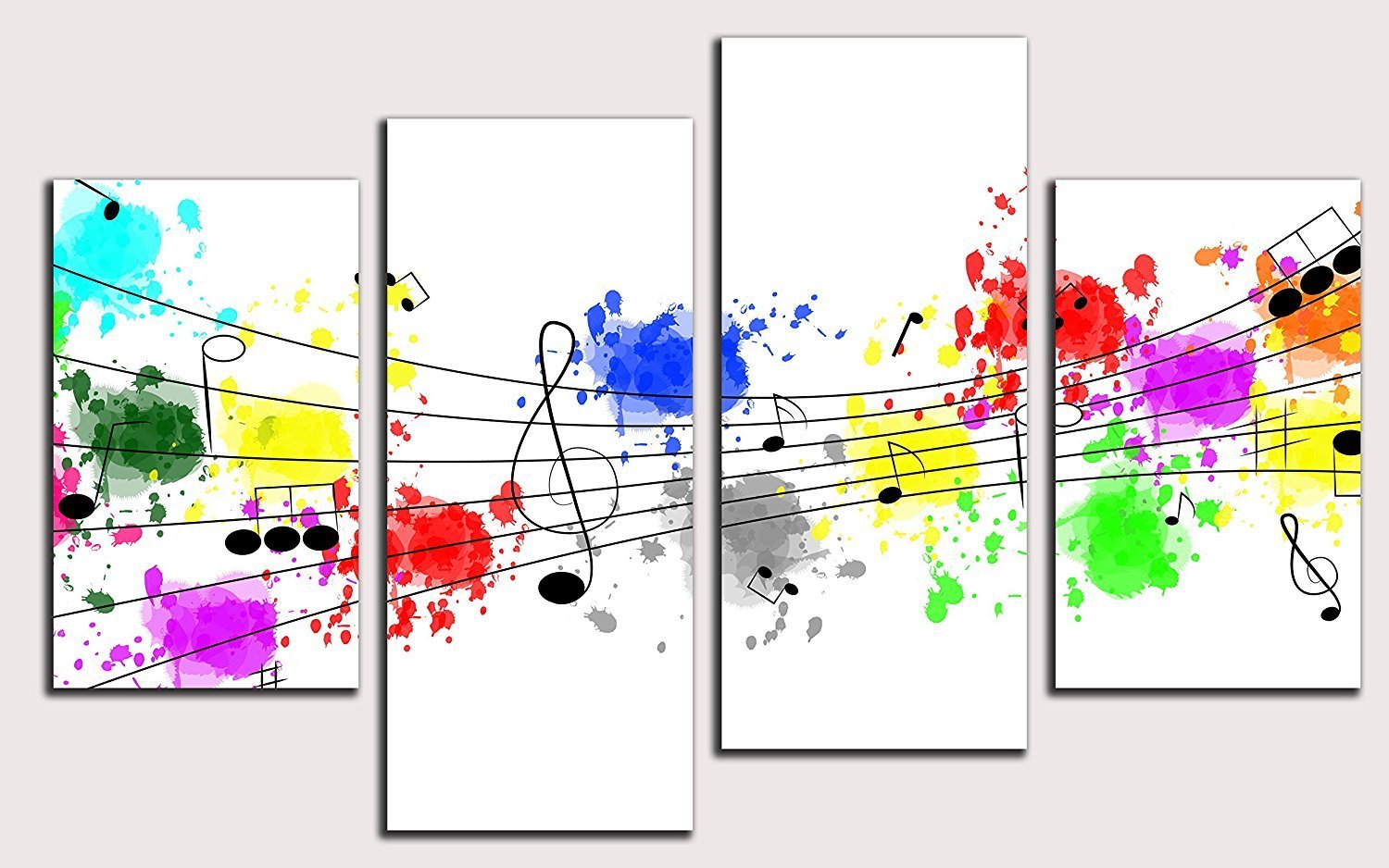 Colorful Graffiti Music Notes Print Poster Canvas Wall Art Home Decor ...