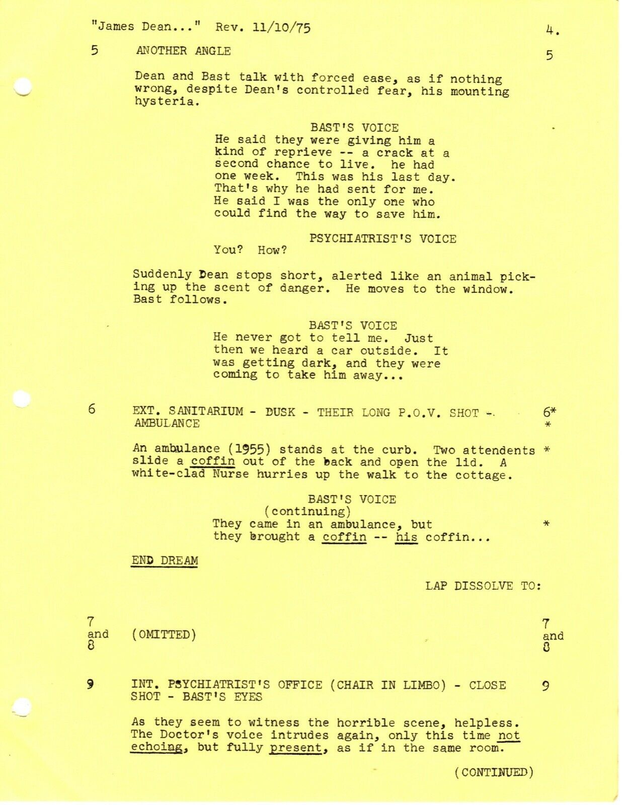 *JAMES DEAN (1976) Final Draft Script By William Bast James Dean's 1950 ...