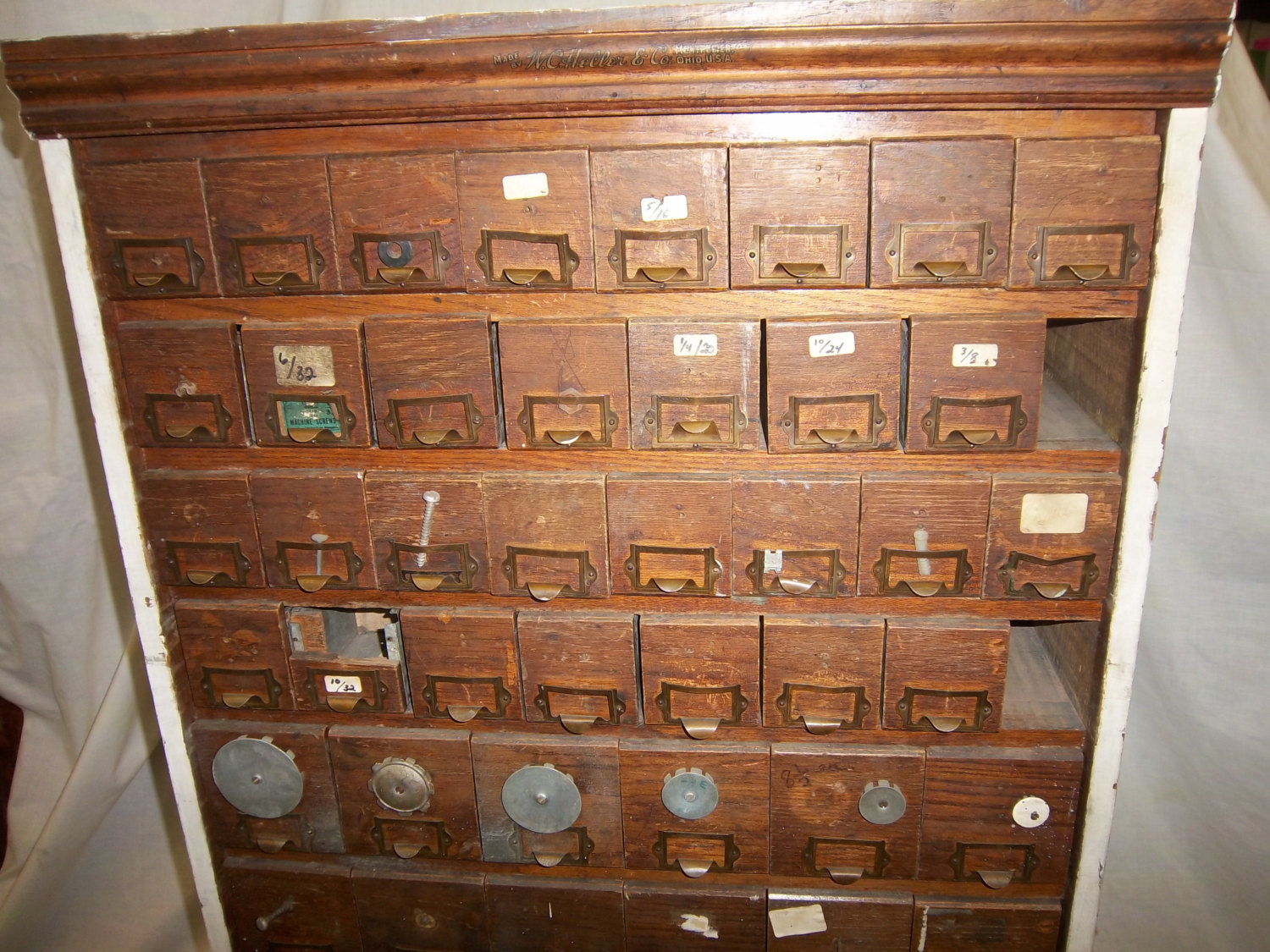 FREE SHIPPING upcycled repurposed 58 drawer industrial hardware storage ...