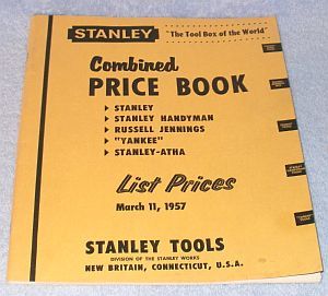 Stanley Tool Illustrated Price Book Catalog 1957 New Britain Conn - Planes