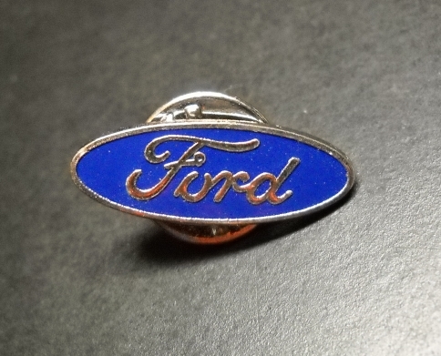 Ford Lapel Hat Pin Oval Shape with Silver Colored Metal and Blue Enamel ...