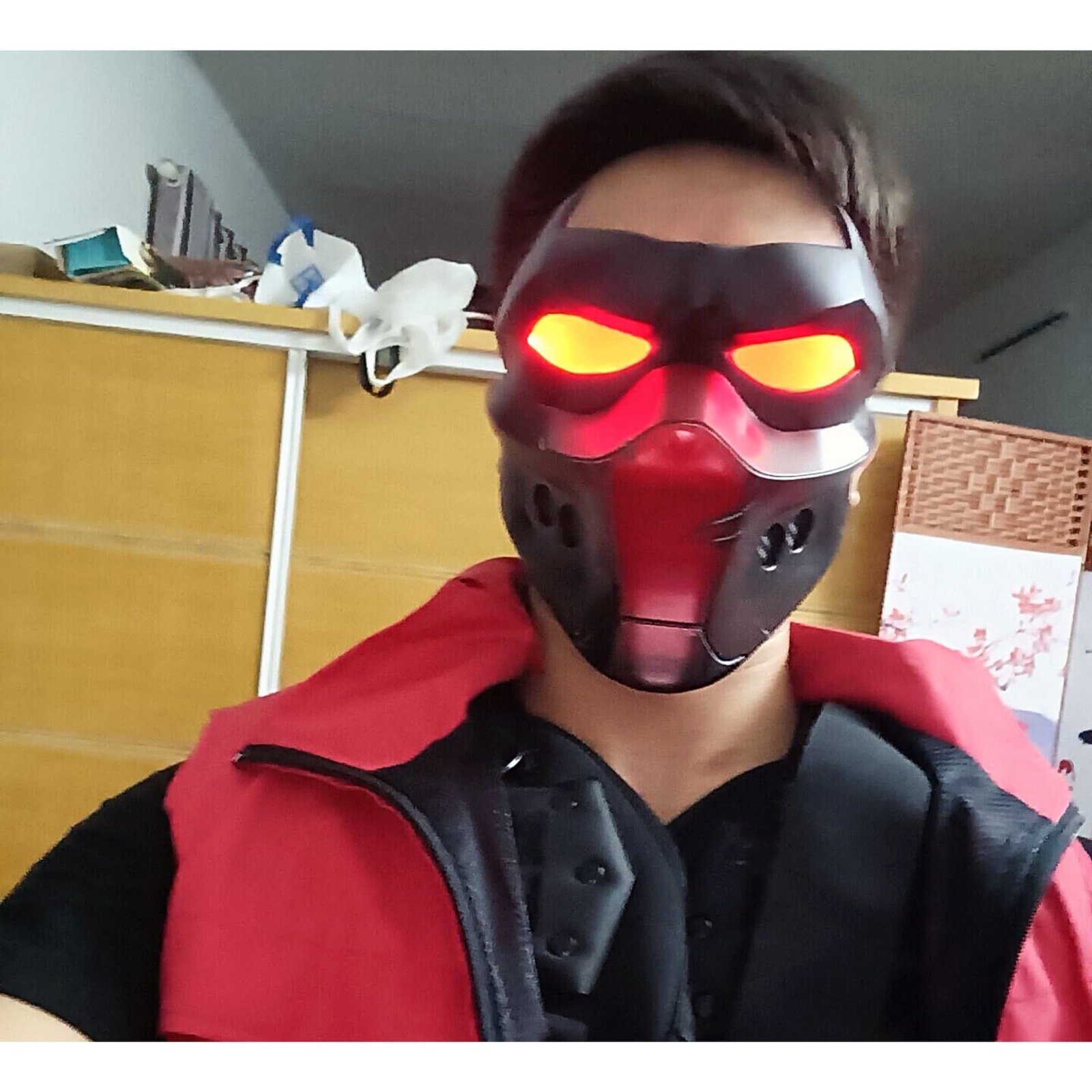 Red Hood Outlaw cosplay mask, Handmade DC Outlaw cosplay mask with ...