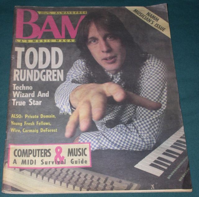 Todd Rundgren Bam Magazine Vintage1987 and 50 similar items