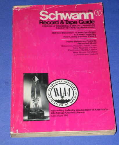 SCHWANN VINTAGE RECORD & TAPE GUIDE 1972 (1) - Catalogs